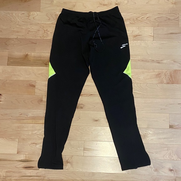 Brooks | Pants | Brooks Black Running Tights With Neon Accents | Poshmark